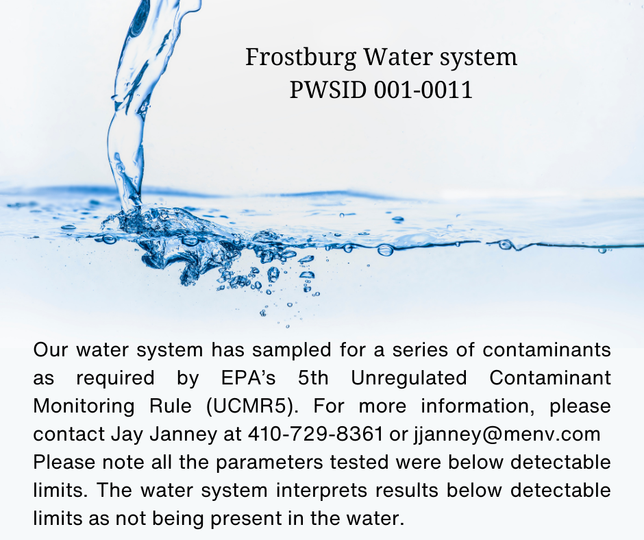 PUBLIC NOTICE for Frostburg Water system PWSID 001-0011 | Frostburg ...